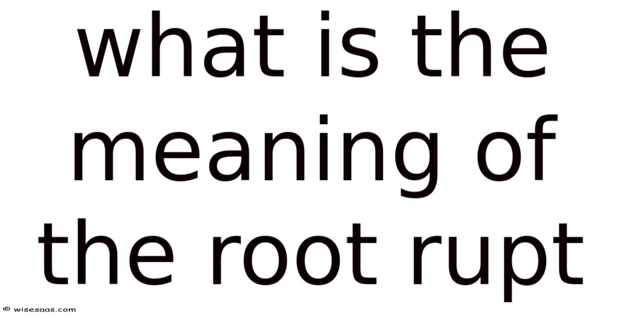 What Is The Meaning Of The Root Rupt